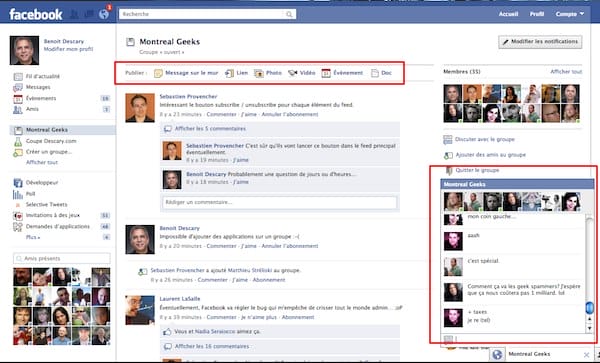Les Groupes sur Facebook deviennent très intéressants