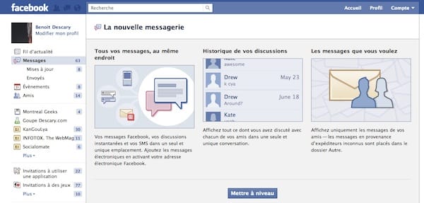 Facebook: la nouvelle application Messages et les adresses @facebook ...
