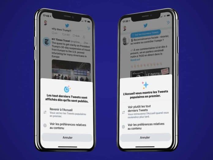 Twitter : basculer entre les Tweets populaires et les derniers Tweets